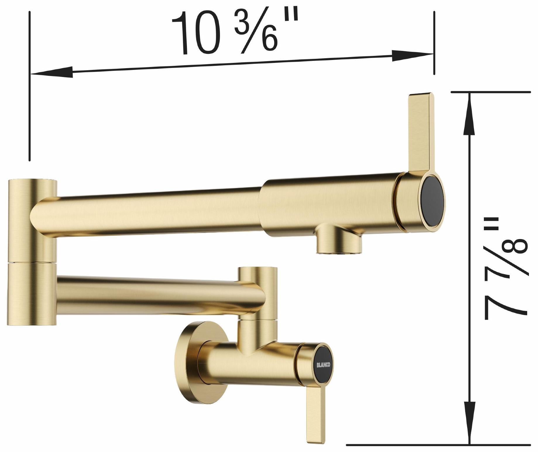 BlancoCulina II Pot Filler - PVD Satin Gold 527488 Blanco | Plumbing ...