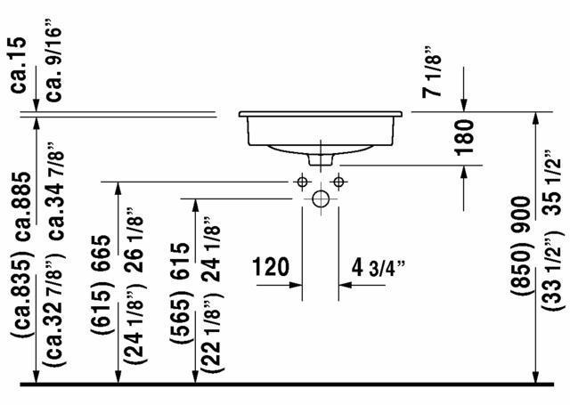 D-Code Single Hole Countertop Bathroom Sink - White 0337540000 Duravit ...