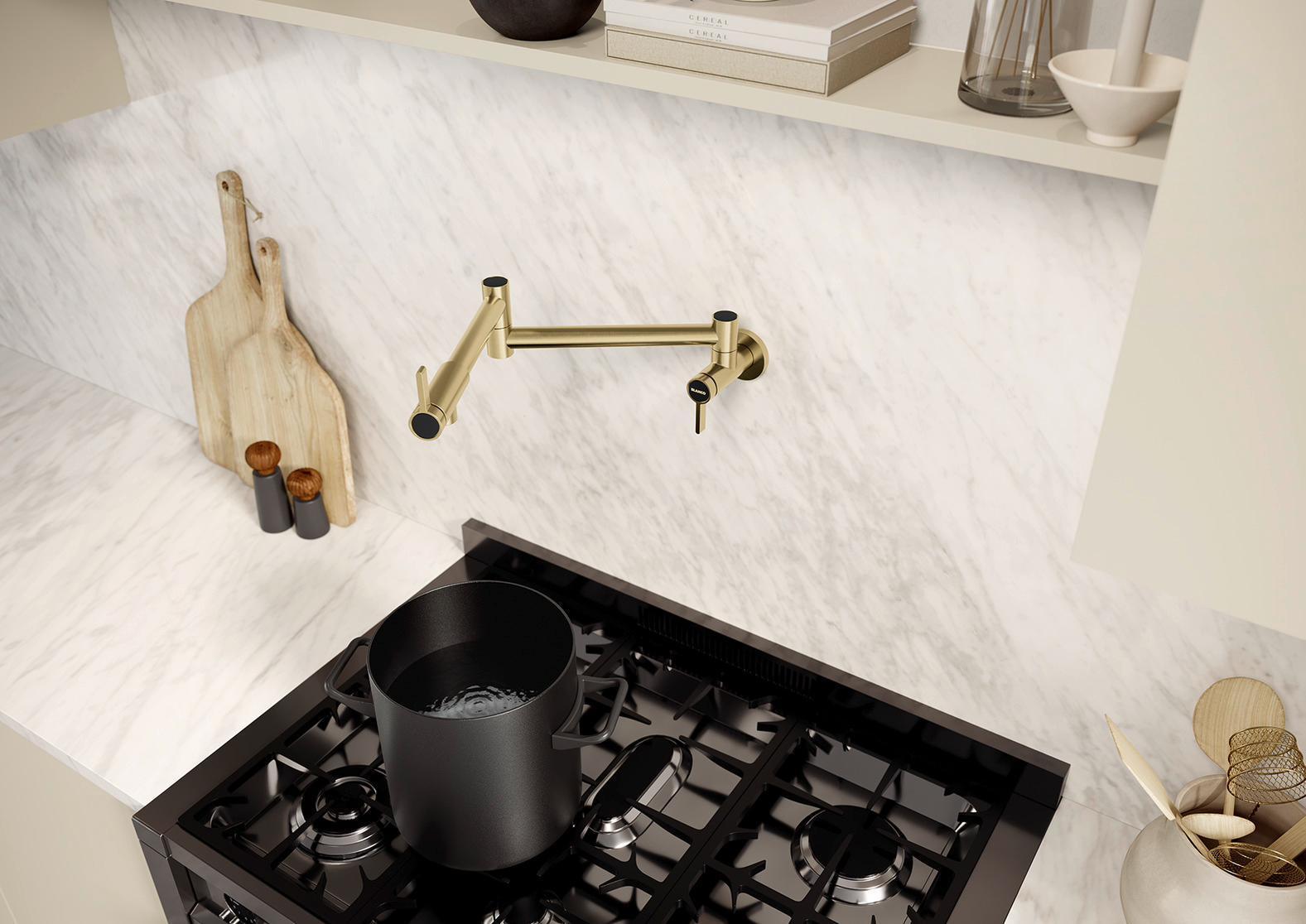 BlancoCulina II Pot Filler - PVD Satin Gold 527488 Blanco | Plumbing ...