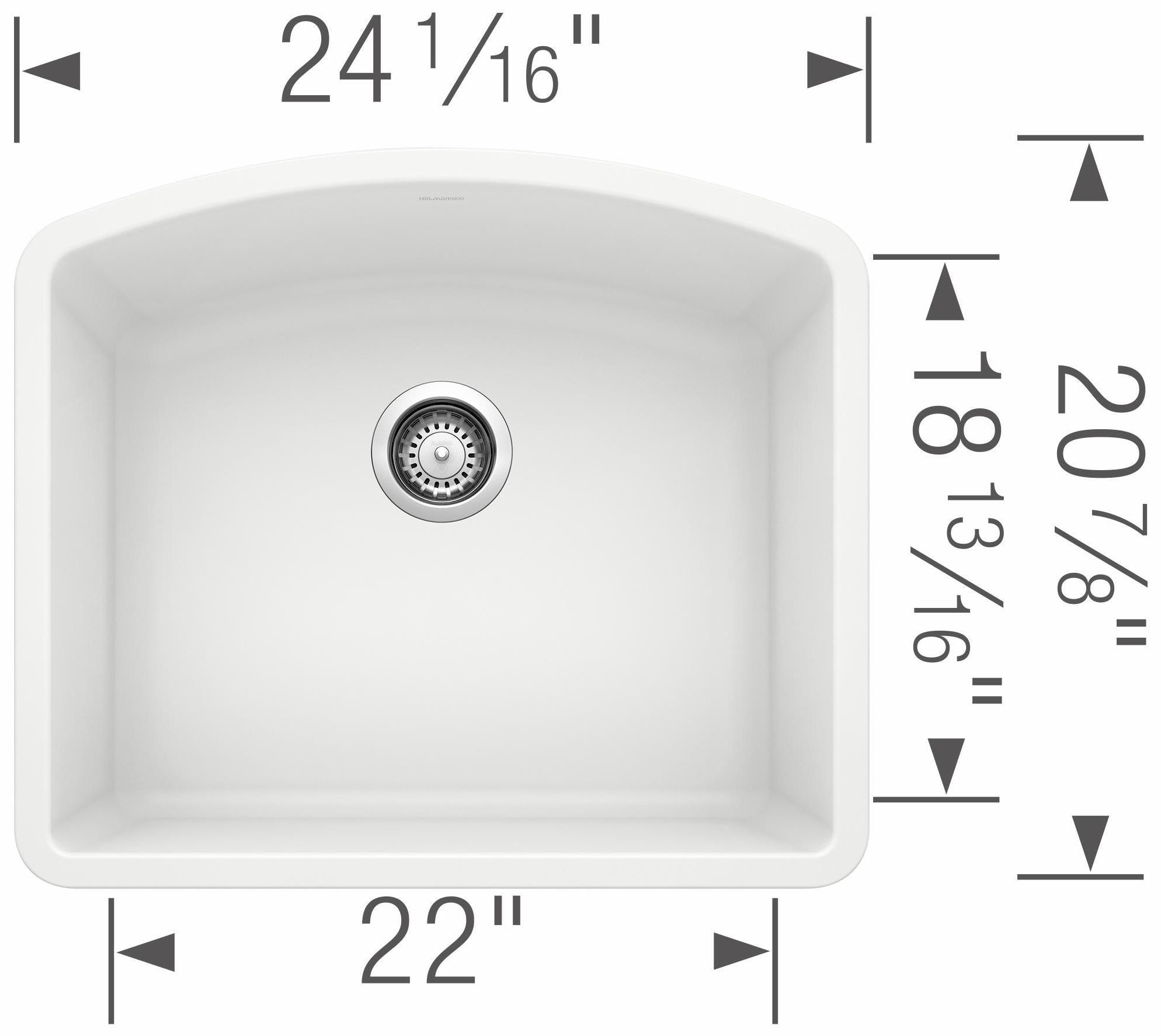 Diamond U 1 Bowl Undermount Silgranit Sink - White 400080 Blanco ...